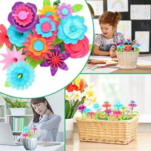 FLYINGSEEDS 46 PCS Flower Garden Building Toys for Girls, STEM Toy Gardening Pretend Play Set for Kids, Girls Favor Stacking Game for Toddlers, Preschooler Age 3 4 5 6 7 8 Year Old