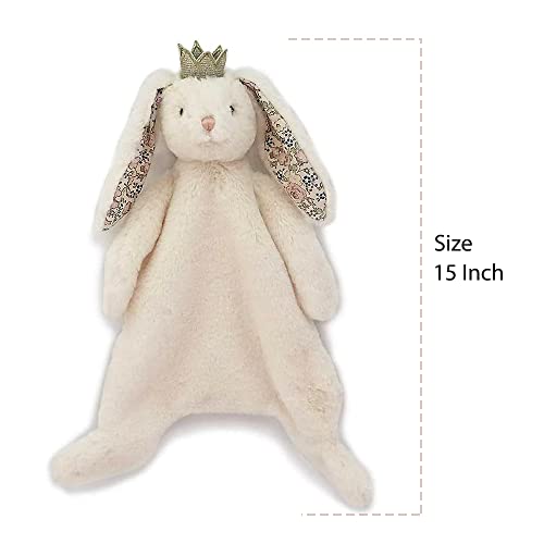 MON AMI Princess Bunny Plush Lovie, Security Blankie, Blanket, Super Soft and Cuddly, Baby Comforter Toy Blankie Used as Toy or Room Décor |Perfect Party Favor & Birthday Gifts| Cream, 15"