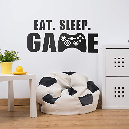 3 Sheets Game Wall Stickers Video Game Wall Decals, Vinyl Gaming Wall Stickers Eat Sleep Game Wall Decal for Boys Kids Men Bedroom Home Playroom (Separated Game Boy Style)