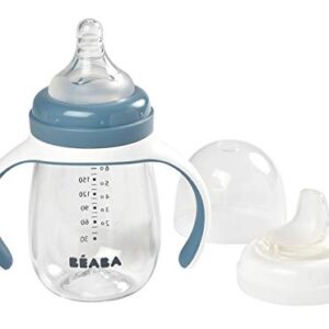 BEABA Fast Baby Bottle Warmer, Baby Food Warmer, (3-in-1) Warm Milk in Just Two Minutes + 2-in-1 Bottle to Sippy Learning Cup