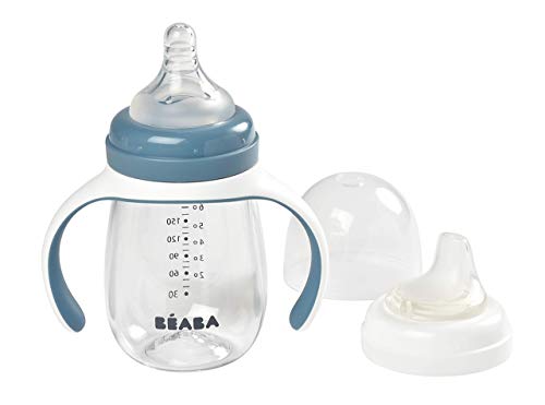 BEABA Fast Baby Bottle Warmer, Baby Food Warmer, (3-in-1) Warm Milk in Just Two Minutes + 2-in-1 Bottle to Sippy Learning Cup