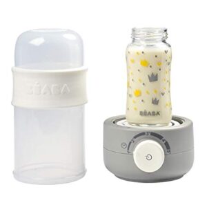 BEABA Fast Baby Bottle Warmer, Baby Food Warmer, (3-in-1) Warm Milk in Just Two Minutes + 2-in-1 Bottle to Sippy Learning Cup