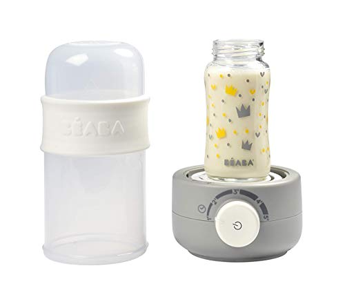 BEABA Fast Baby Bottle Warmer, Baby Food Warmer, (3-in-1) Warm Milk in Just Two Minutes + 2-in-1 Bottle to Sippy Learning Cup