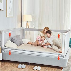 M MAYbabe Bed Rail. Baby Bed Rail. Extra Long and Tall Kids Bed Rail Guard -Bed Guard Rails for King Size 76 inches Wide.(Gray-1 Pack)