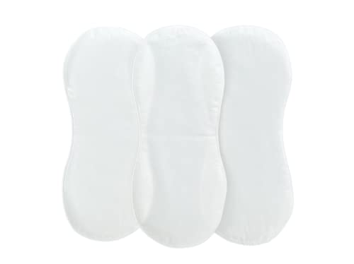 Quilted Bamboo Changing Pad Liner, Fits in Peanut Shaped Changing Pads, Super Soft Peanut Changer Liners are Warm On a Baby's Back, Thicker Waterproof Pads are Machine Washable - 3 Pack