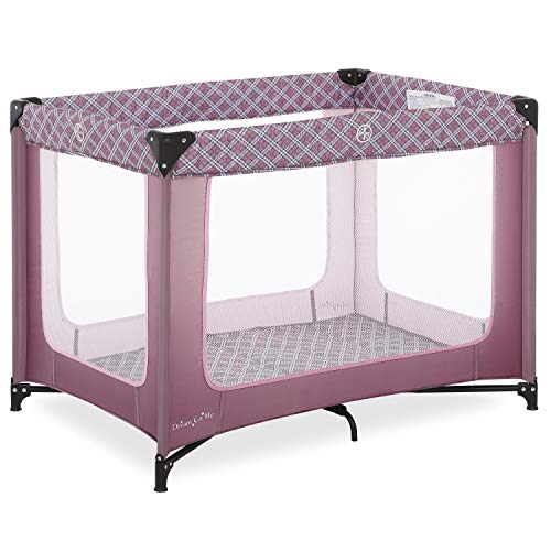 Dream On Me Zoom Portable Playard in Pink, Lightweight, Packable and Easy Setup Baby Playard, Breathable Mesh Sides and Soft Fabric - Comes with a Removable Padded Mat