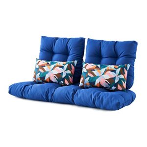 artplan outdoor cushions loveseat all weather chair cushions bench cushions set of 5 wicker tufted pillow for patio furniture