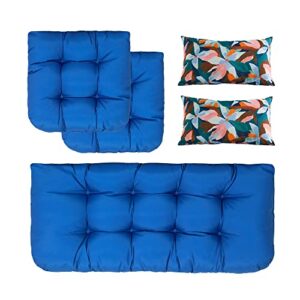 ARTPLAN Outdoor Cushions Loveseat All Weather Chair Cushions Bench Cushions Set of 5 Wicker Tufted Pillow for Patio Furniture