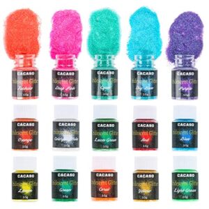 rainbow ultra fine glitter, 15 colors holographic resin glitter(each 0.35oz), extra fine craft glitter for tumbler, slime, resin arts, diy, nail art