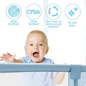 Costzon Baby Playpen, Extra Large Playard for Babies, Infant Safety Gates Indoor Outdoor, Children's Fences with Anti-Slip Suckers/Gates/Breathable Mesh Walls (75'' x 59'' x 27.5'', Blue)