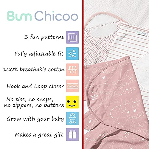 Bum Chicoo Newborn Baby Swaddle wrap – Pack of 3 Swaddle wrap Made of Pure Organic Cotton for 0-3 Months Baby