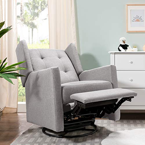 DaVinci Maddox Recliner and Swivel Glider in Misty Grey, Greenguard Gold & CertiPUR-US Certified