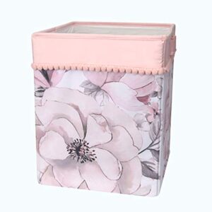 lambs & ivy signature botanical baby storage/hamper - pink, floral