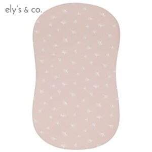 Ely’s & Co. Bassinet Sheet 2-Pack — Combed, 100% Jersey Cotton for Baby Girl — Rosewater Pink, Pin Dots & Gingko Leaves