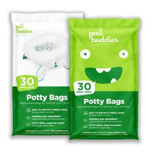 60 refill potty bags: absorbent, disposable potty liners compatible with oxo tot 2-in-1 go potty | strong, leak-proof bags work with most travel potties, potty chairs, potty seats & portable toilets