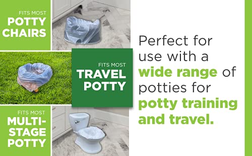 60 Refill Potty Bags: Absorbent, Disposable Potty Liners Compatible with OXO Tot 2-in-1 Go Potty | Strong, Leak-Proof Bags Work with Most Travel Potties, Potty Chairs, Potty Seats & Portable Toilets