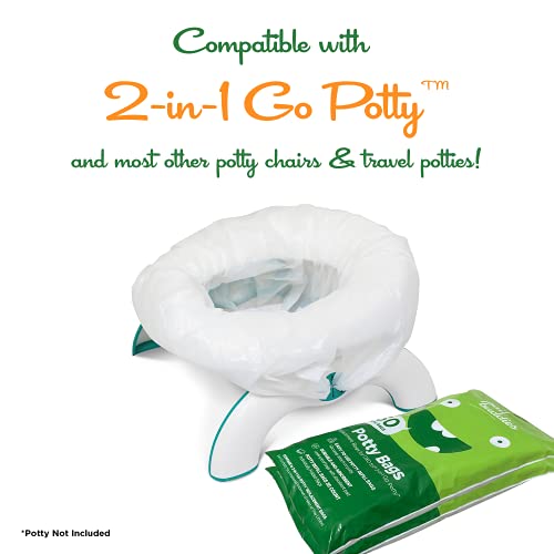 60 Refill Potty Bags: Absorbent, Disposable Potty Liners Compatible with OXO Tot 2-in-1 Go Potty | Strong, Leak-Proof Bags Work with Most Travel Potties, Potty Chairs, Potty Seats & Portable Toilets