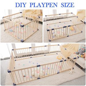 Wooden Baby playpen with Door, Play Fence for Babies, Kids Safety Play Center Yard,Playpen with gate for Infants and Babies,Extra Large Playard, Anti-Fall Playpen… (59.05"x70.90"x24")