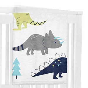 Sweet Jojo Designs Mod Dino Boy Milestone Blanket Monthly Newborn First Year Growth Mat Baby Shower Memory Keepsake Gift Picture - Blue, Green and Grey Modern Dinosaur Rawr