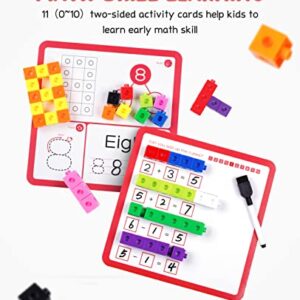 GAMENOTE Math Cubes Manipulatives with Activity Cards - Number Counting Blocks Toys Snap Linking Cube Math Counters for Kids Kindergarten Learning Activities