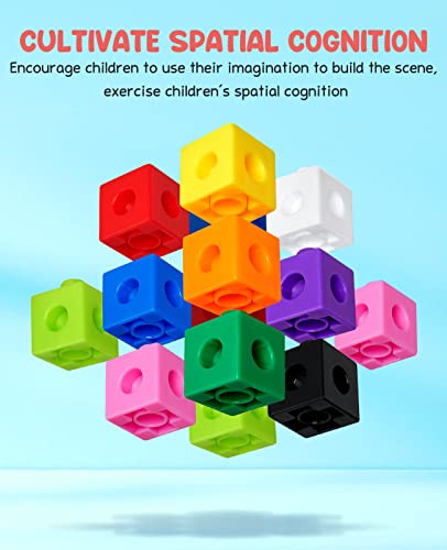 GAMENOTE Math Cubes Manipulatives with Activity Cards - Number Counting Blocks Toys Snap Linking Cube Math Counters for Kids Kindergarten Learning Activities