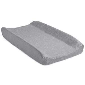 serta perfect sleeper contoured changing pad with plush cover, grey