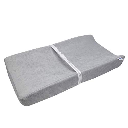 Serta Perfect Sleeper Contoured Changing Pad with Plush Cover, Grey