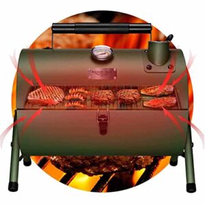 MAISON HUIS Adjustable Portable Charcoal Grill Multi-functional Metal Small BBQ Smoker for Outdoor Hiking Picnic(Green)