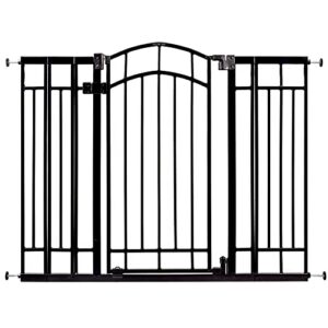 summer multi-use decorative extra tall safety pet and baby gate, 28.5"-48" wide, 36" tall, pressure or hardware mounted, install on wall or banister in doorway or stairway, auto close door - black