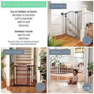 Summer Multi-Use Decorative Extra Tall Safety Pet and Baby Gate, 28.5"-48" Wide, 36" Tall, Pressure or Hardware Mounted, Install on Wall or Banister in Doorway or Stairway, Auto Close Door - Black