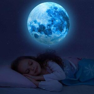 Glow in The Dark Stars for Ceiling,Glow in The Dark Stars and Moon Wall Decals, 1108 Pcs Ceiling Stars Glow in The Dark Kids Wall Decors, Perfect for Kids Nursery Bedroom Living Room(Sky Blue) (Sky Blue)