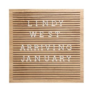 pearhead classic wooden letterboard for home décor, baby announcement or pregnancy announcement, baby keepsake photo sharing prop, milestone moments letterboard