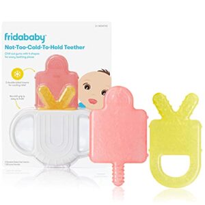 frida baby not-too-cold-to-hold bpa-free silicone teether for babies