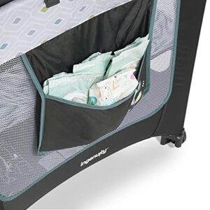 Ingenuity Smart and Simple Portable Playard with Changing Table, Play Pen, Bassinet for Infant & Storage Pockets, Easy to Fold - Nash