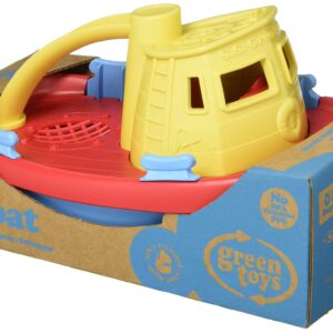 Green Toys Tugboat, Assorted CB - Pretend Play, Motor Skills, Kids Bath Toy Floating Pouring Vehicle. No BPA, phthalates, PVC. Dishwasher Safe, Recycled Plastic, Made in USA.