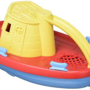 Green Toys Tugboat, Assorted CB - Pretend Play, Motor Skills, Kids Bath Toy Floating Pouring Vehicle. No BPA, phthalates, PVC. Dishwasher Safe, Recycled Plastic, Made in USA.