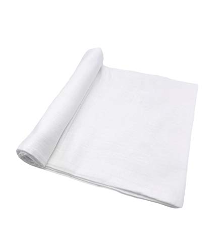 Cute New York Premium Cotton Muslin Swaddle Blankets for New Born Boys Girls (White)