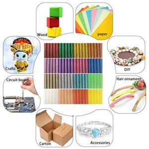 Glitter Hot Glue Sticks,VARACL Kids Mini Colored Hot Glue Gun Sticks for Letter Seal Stamp, Arts Gift Crafts, General Repair, 16 Colors,80 PCS, Diameter 0.28", Length 3.9"