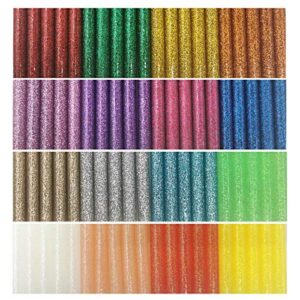 glitter hot glue sticks,varacl kids mini colored hot glue gun sticks for letter seal stamp, arts gift crafts, general repair, 16 colors,80 pcs, diameter 0.28", length 3.9"