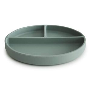 mushie Silicone Suction Plate | BPA-Free Non-Slip Design (Cambridge Blue)