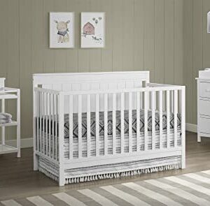 Oxford Baby Lazio 4-in-1 Convertible Crib, Snow White, GreenGuard Gold Certified