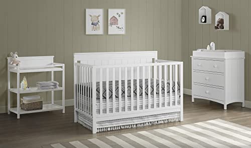 Oxford Baby Lazio 4-in-1 Convertible Crib, Snow White, GreenGuard Gold Certified