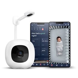 nanit pro smart baby monitor & wall mount – wi-fi hd video camera, sleep coach and breathing motion tracker, 2-way audio, sound and motion alerts, nightlight and night vision, includes breathing band