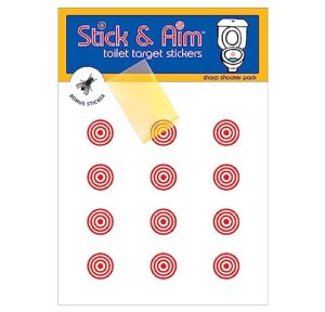 bullseye toilet target stickers bulk pack for toilets and urinals (13 targets) with sticker applicator tool - sticks on wet surface - toilet targets for toilet training boys - aiming targets for men - pee targets for boys