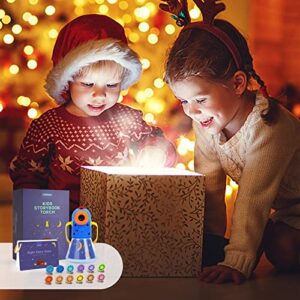 MiDeer Light Projector Story Projector Kids Torch Storybook Projector with 12pcs Story Reels Toddler Flashlight Toys Birthday New Year Gift for Age 3 4 5