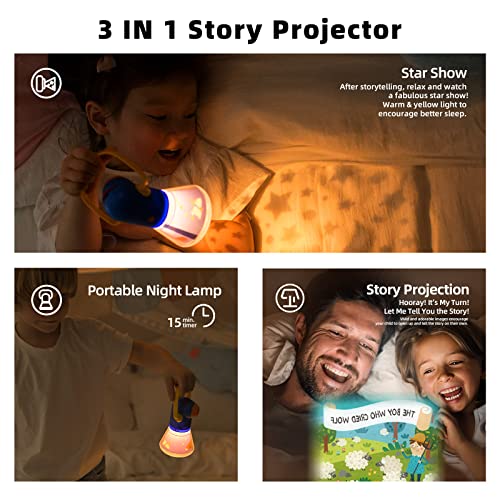 MiDeer Light Projector Story Projector Kids Torch Storybook Projector with 12pcs Story Reels Toddler Flashlight Toys Birthday New Year Gift for Age 3 4 5