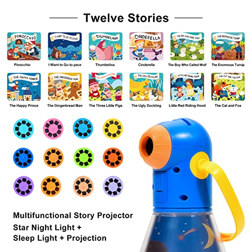 MiDeer Light Projector Story Projector Kids Torch Storybook Projector with 12pcs Story Reels Toddler Flashlight Toys Birthday New Year Gift for Age 3 4 5