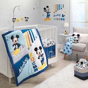 lambs & ivy disney baby forever mickey mouse 3-piece blue crib bedding set