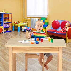 Kinfant Kids Wooden Activity Table and 4 Chairs, 5-Piece, Ideal for Arts & Crafts, Snack Time, Homework