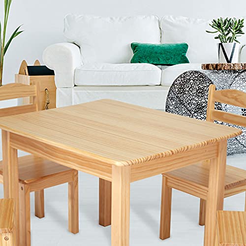 Kinfant Kids Wooden Activity Table and 4 Chairs, 5-Piece, Ideal for Arts & Crafts, Snack Time, Homework